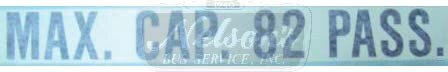 MAX. CAP. 62 PASS 2" BLACK ON WHITE DECAL