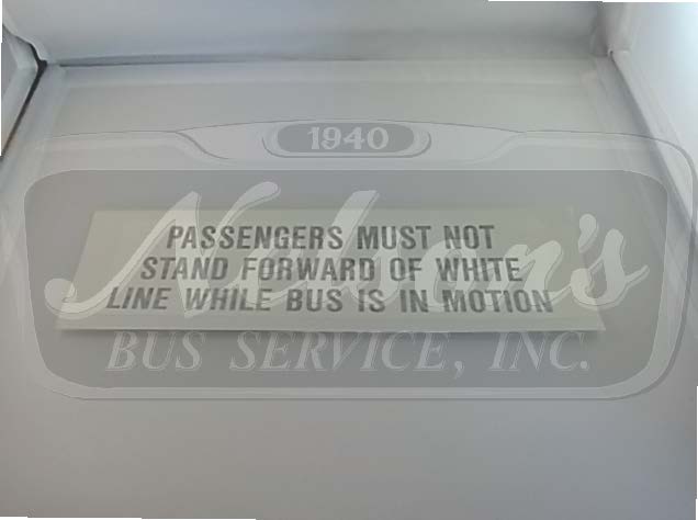 DECAL PASSENGERS DO NOT STAND