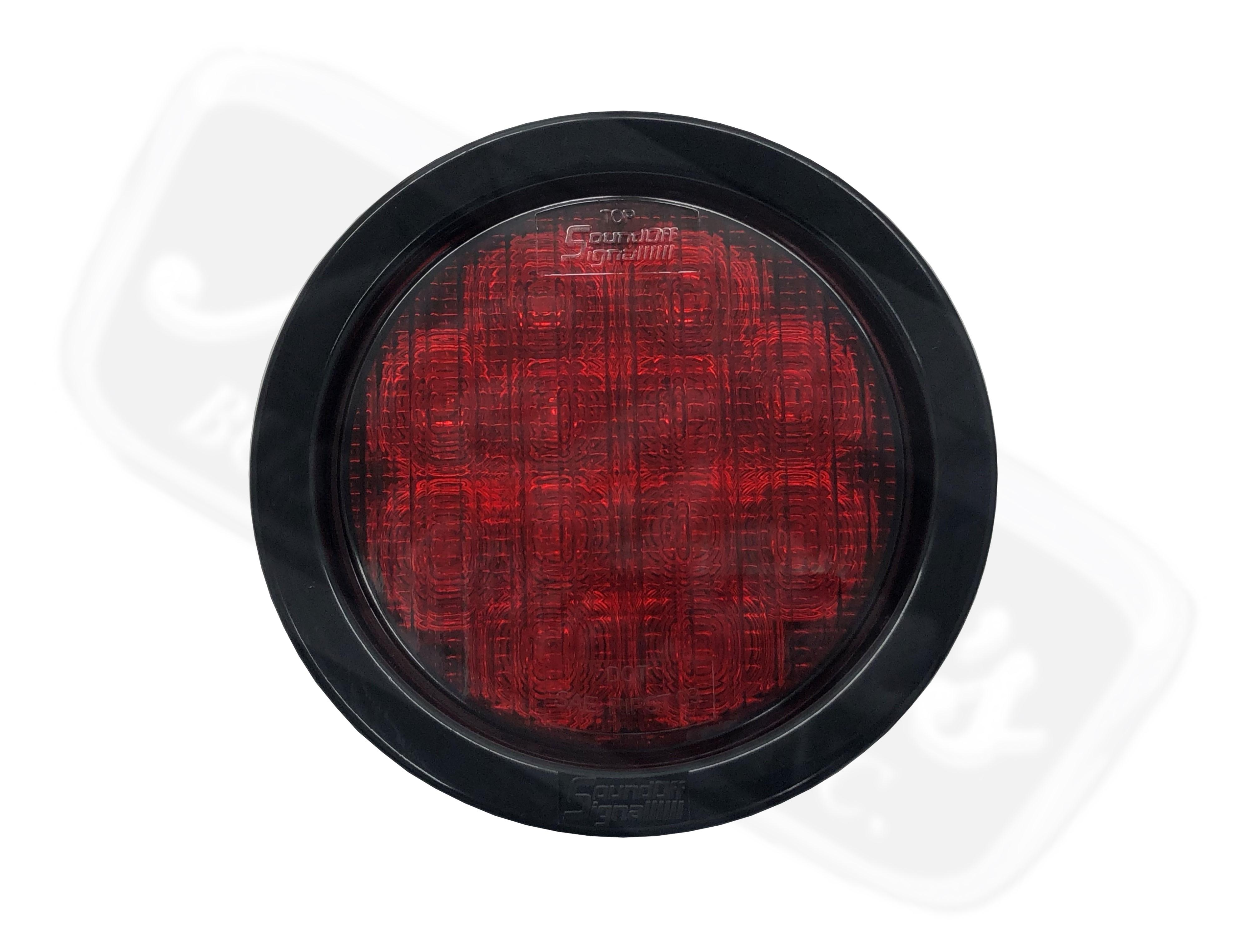 4" ROUND LED RED STOP TAIL TURN LIGHT LOW DIODE GROMMET MT